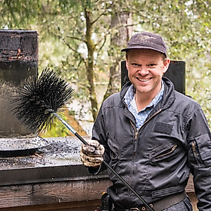 Stanbroil 18-Foot Fiberglass Chimney Rod Kit, 1/4" NPT Fittings, Used with Brush to Clean Debris from Chimney