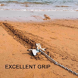 MARINE SYSTEM Anchor Kit Fluke Anchor with Anchor Chain and Boat Anchor Rope Set for Boats Pontoon, Deck, Fishing, and Sail (10 lb)