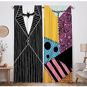 Allenjoy Halloween Nightmare Theme Window Curtain for Boy Girl Kids Baby Living Room Bedroom Nursery Toddler Home Office Party Decor Decorations Durable Fabric Machine Washable 82 in x 84 in