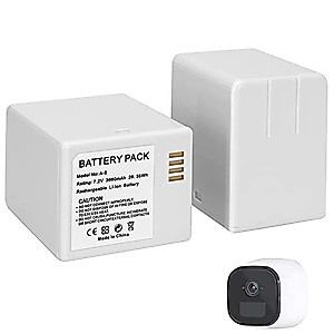 BORTENG Rechargeable Battery for Arlo Go(VMA4410) Camera, Upgraded Replacement Battery 2 Pack 3660mAH 7.2V 26.35WH (for Arlo Go)