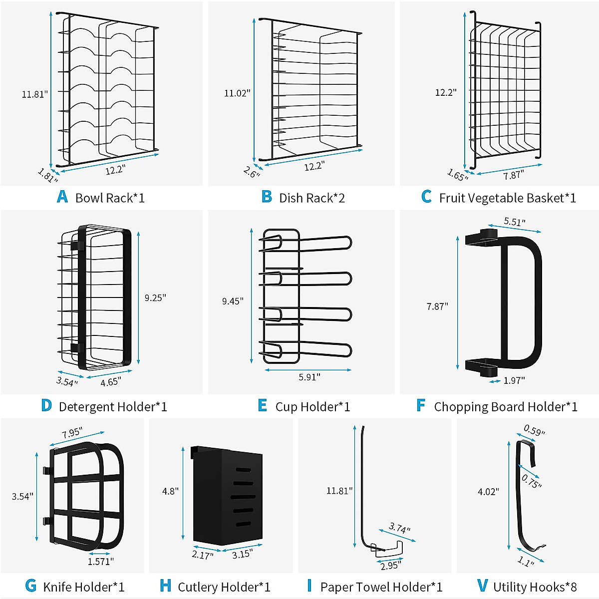 ALPTHY Over The Sink Dish Drying Rack, (33.5"-39.5") Dish Rack with 2 Plate Rack for Kitchen Organization, Width Adjustable Dish Drainer Kitchen Sink Organizer Space Saver Dish Dryer Rack