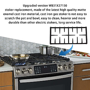 WB31X27150 Grate Replacement Parts Center Gratefor GE Gas Stove Replace WB31X24737 AP5985159 Gas Range Burner Grate
