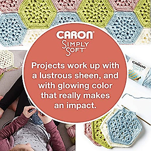 Caron Simply Soft Lavender Blue Yarn - 3 Pack of 170g/6oz - Acrylic - 4 Medium (Worsted) - 315 Yards - Knitting/Crochet