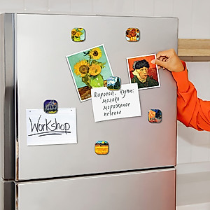 MORCART 30Pack Decorative Magnets Art Fridge Magnets Cute Refrigerator Magnets Glass Magnets for Locker Whiteboard School Office and Kitchen (Vangogh)