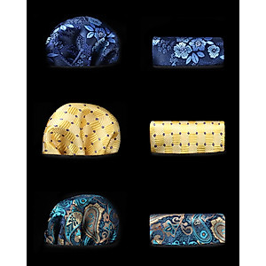 HISDERN Lot 3 PCS Classic Men's Tie Set Necktie & Pocket Square Elegant Neck Ties Collection,T3-08,One Size