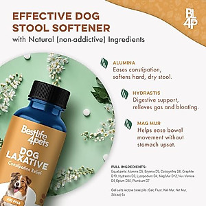 Dog Laxative Constipation Relief - Dog Stool Softener Remedy Eases Irregular Bowel Movements, Scooting & Rectal Itching; Supports Canine Digestion & Dog Gas Relief - 400 Odorless, Tasteless Pills