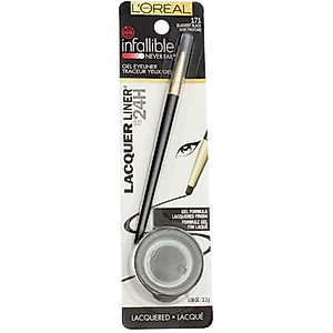 Loreal Paris Infallible Never Fail Lacquer Liner Blackest Black 171 Eyeliner Gel -- 2 per case.