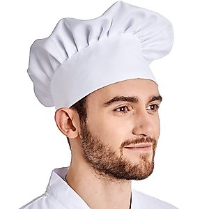 Chef Hat for Men and Women - Cute Chef Hats for Adults, The Perfect Pizza Chef Hat, Mens Chef Hat White