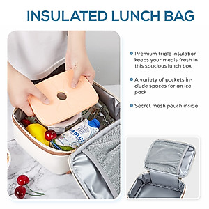 TOURIT Lunch Bag Women Insulated Portable Food Containers Small Lunch Box for Office, Work, Picnic