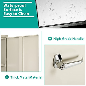 INTERGREAT Tall Metal Storage Cabinet, 72" Locking Steel Cabinet with Door and Shelves, Utility Cabinets for Office, Garage,Home,(Gray)