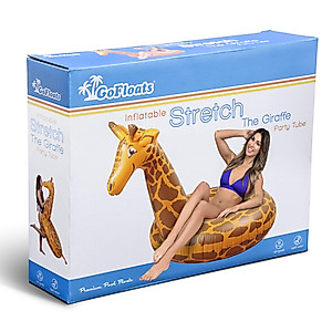 GoFloats 'Stretch the Giraffe' Pool Float Party Tube - Inflatable Rafts, Adults & Kids