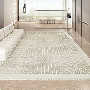 Carpet Modern Simple Geometric Pattern Machine Washable Rug,Anti Slip Backing Rugs,Modern Indoor Plush Carpet for Home Decor 8x10 Feet / 240x300 cm