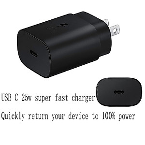 25W Fast Samsung Charger for Samsung Galaxy A14 A54 A03s A13 A53 A32 A52 5G Z Flip 4 Fold 4, S23 S22 S21 S20 Android Phone, Galaxy Tab s8 Tablet USB C to C Charging Cord Cable (5Ft)