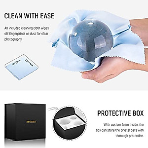 NEEWER K9 Crystal Ball for Lens, 3 Packs Glass Balls for Photo Effects with Stand, Pouch & Box, Photography Accessories Prop and Decoration (60mm/2.36", 80mm/3.15", 100mm/3.94")