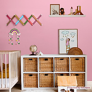 UCABIN Wooden Accordion Wall Hanger Expandable Coat Rack Wall Mount Expanding Hat Rack for Wall Hanging Coat Hat Bag Jacket Scarf Purse Leash Towel