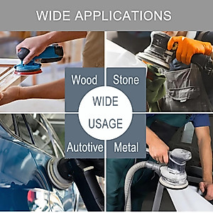 140 Pcs 5 Inch Wet Dry Sanding Discs Hook and Loop 8 Holes Sandpaper 400/600/800/1000/1500/2000/3000 Assortment Grits with Interface Pad for Orbital Sander Automotive Wood Plastic Metal Polishing