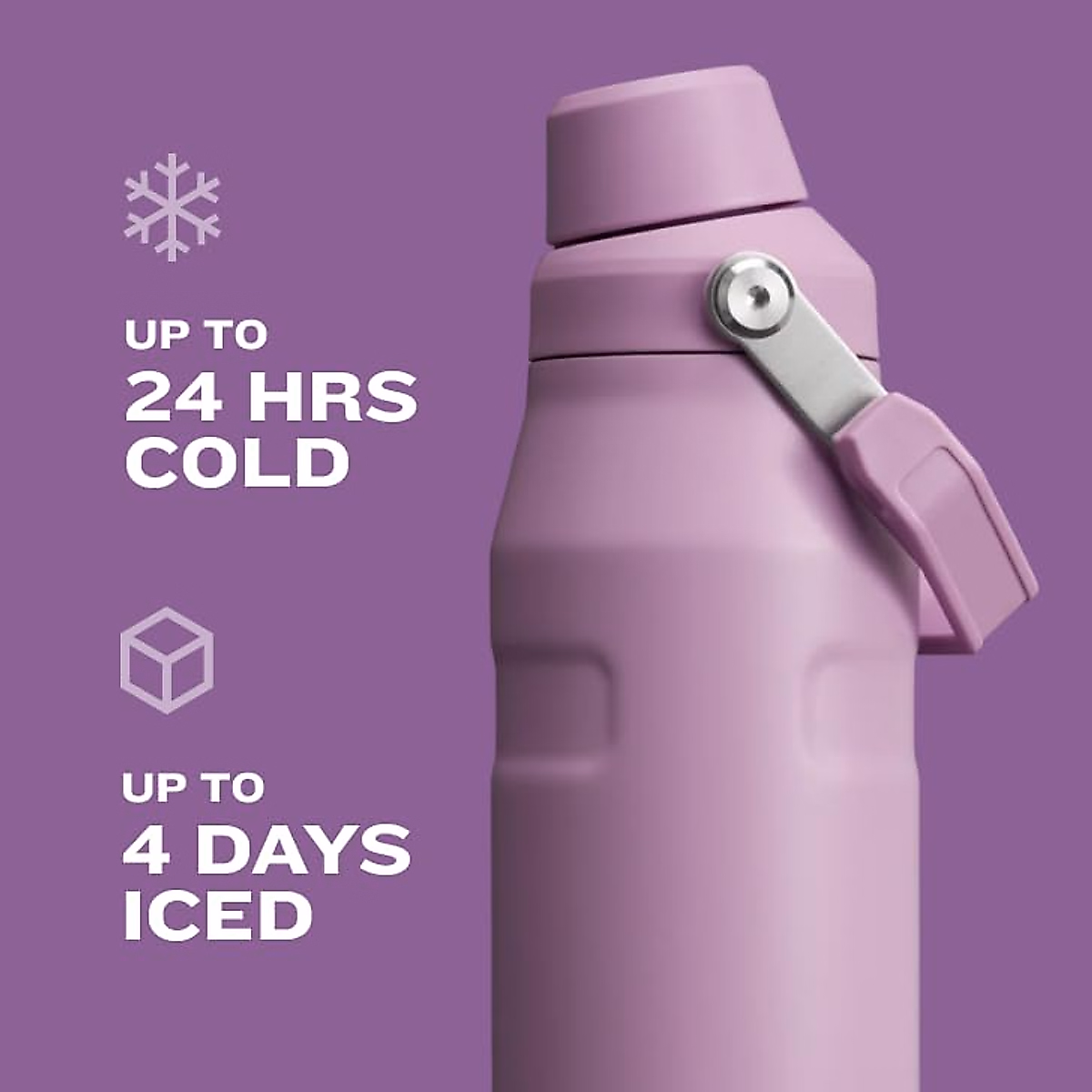 Stanley IceFlow Fast Flow Water Bottle 24 oz | Angled Spout Lid | Lightweight and Leakproof for Travel and Sports | Insulated Stainless Steel | BPA-Free | Ash