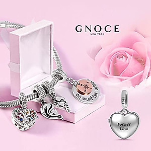 GNOCE Tree of Life Charm Pendant 925 Sterling Silver My Heart Will Go On Engravble Dangle Charm for Bracelet/Necklace Charm Gifts For Family