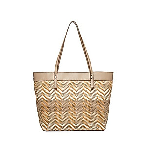 Anne Klein womens E/W Anne Klein Multi woven E W Tote, Neutral Truffle, Large US