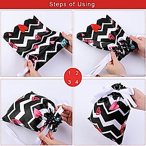 Fovths 9 Pieces Valentine Gift Bags Satin Valentine Gift Bags with Handles Assorted Size Reusable Gift Bag for Weddings, Valentines Day, Party Supplies