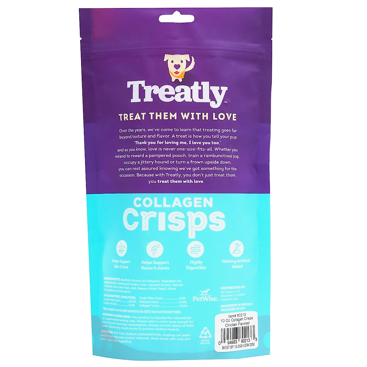Treatly Collagen Crisps Assorted Chicken Flavor, 10oz/1 Pack