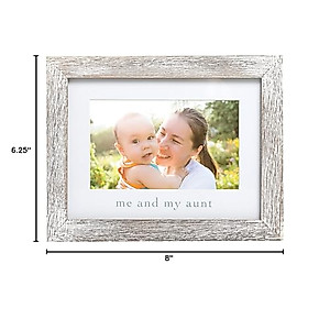 Pearhead Me and My Aunt Photo Frame, Niece or Nephew Family Picture Frame, Gift For Sister or Siblings, Godmother Gift, Baby Keepsake Picture Frame, Nursery Decor, Distressed Gray
