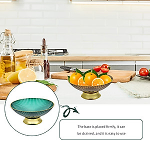 YARNOW Home Decor 1 Pcs Decorative Fruit Bowl, Plastic Fruit Berry Bowl Plate, Small Serving bowls with Hole for Snack Fruits Dessert (5 x 2 Inch Green) Cupcake Containers