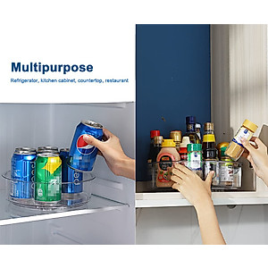 MOXOXKY 2 Tier Lazy Susan Organizer，11.5+9.2 inch Clear 360°Turntable Organizer, Lazy Susan Skin Care Organizer，Spice Rack Organizer for Cabinet for Kitchen, Pantry, Refrigerator, Table