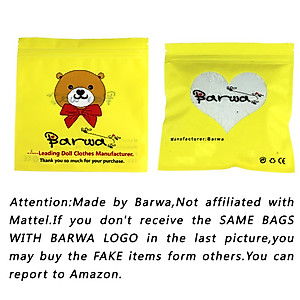 BARWA Wedding Dress with Veil White Princess Evening Party Clothes Wears Dress Outfit Set for 11.5 Inch Doll