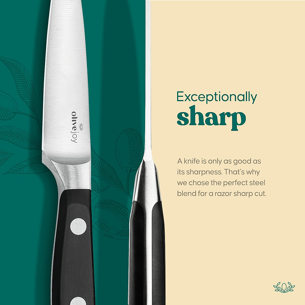 Olive Joy Paring Knife, Kitchen Knife with Sheath, Stainless Steel Vegetable Knife, 3.5" Small Knife with Gift Box and Knife Sheath Cover