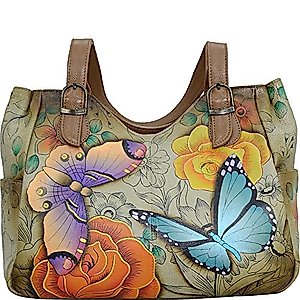 Anna by Anuschka womens Shoulder Bag, Floral Paradise Tan, One Size US