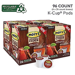 Mott's Apple Cider, Keurig Single-Serve K-Cup Pods, 96 Count (4 Packs of 24)