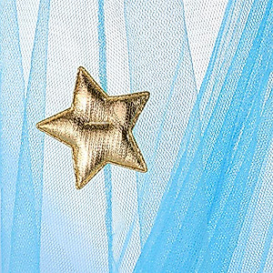 Glamorstar Bed Canopy for Girls Princess Mosquito Net Glow in The Dark Stars and Moon Crib Hanging Tent Bedroom Decor Gift for Kids Blue