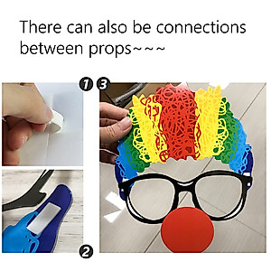 PIPI 36pcs Circus Photo Booth Props with Sticker Funny Carnival Theme Party Decorations for Birthday Party