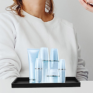 PRETYZOOM Bathroom Vanity Tray: 20x10cm Silicone Tray for Organization, Rectangle Bathroom Countertop Holder Tray, Kitchen Sink Tray for Organizer and Holder