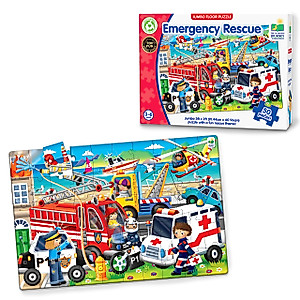 The Learning Journey: Jumbo Floor Puzzles - Emergency Rescue - Extra Large Puzzle Measures 3 ft by 2 ft - Preschool Toys & Gifts for Boys & Girls Ages 3 and Up