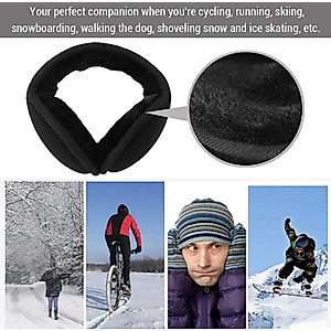 MOCOFO MOClassic Fleece Ear Muffs - Collapsible Behind-The-Head Winter Ear Warmers for Women and Men(BLACK)