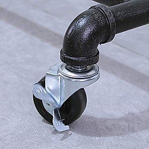 MBQQ Industrial Pipe Clothing Racks on Wheels,35in Length Heavy Duty Garment Racks Commercial Grade,Vintage Rolling Ballet Rack Clothes Display Rack Retail Display,Black Brush Silver