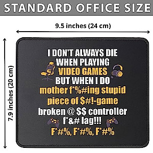 When Playing Video Games Mouse Pad - Funny Gamer Mouse Mat for Console Gaming Fans - Funny 9.5 Inch Mouse Mat for Men, Humor Joke Gifts for Teenage Boys