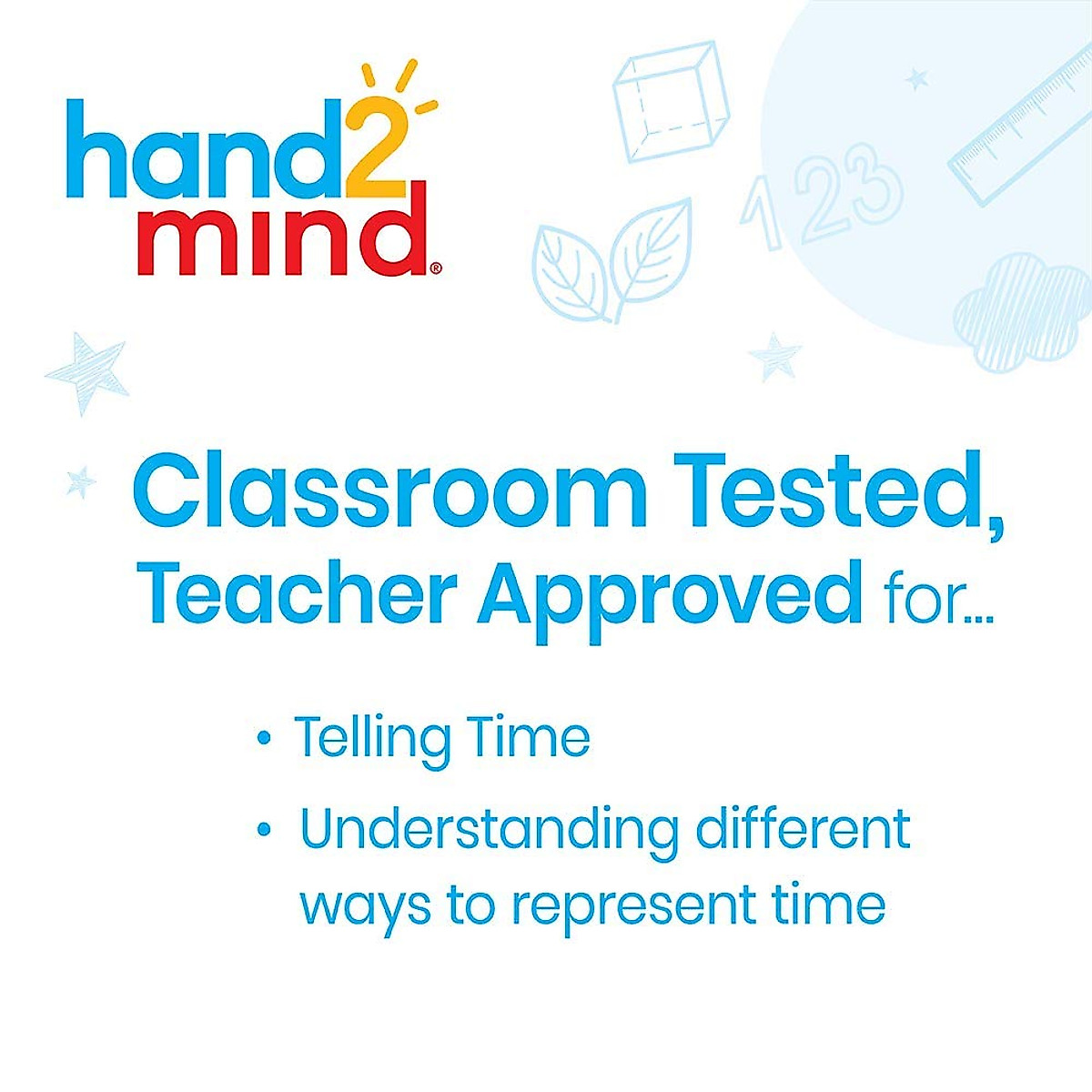 hand2mind Telling Time Dice, Large Foam Dice for Classroom, Clock Learning for Kids, Kindergarten Learning Activities, Clock Manipulatives, Math Dice, Educational Toys for Elementary Kids (Set of 16)