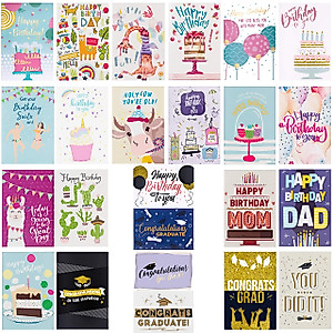 100 All Occasion Greeting Cards- 100 Eye Catching Designs with Greeting Card Organizer Box- Friendship Cards, Anniversary Cards, BFF Cards, Thanks Cards, Wedding Cards & More- 4 x 6 with 100 Envelopes