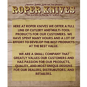 Roper Knives Laredo Series Tapper Folding Pocket Knife – (2) 1065 Carbon Blades in 1 Knife with a Stag Wooden Handle