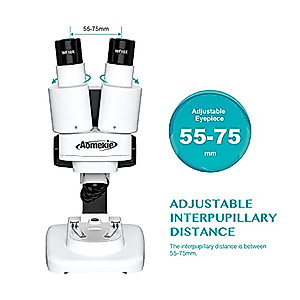 Aomekie® Microscope for Kids Students 20X 40X with 10Pcs Slides Insect Specimen Stereo Microscope for Kids with WF eyepieces LED Light Source Portable Stereoscope