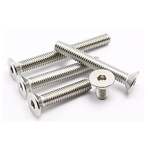 #8-32 UNC Flat Countersunk Head Socket Screws,50-Piece,Stainless Steel,Full Thread,Right Hand (#8-32 x 3/4")