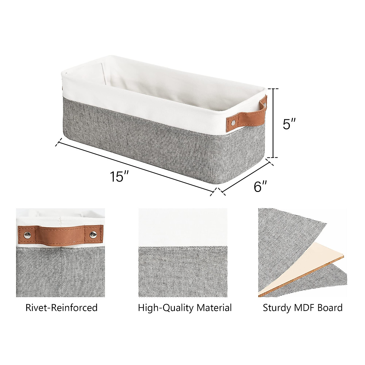 StorageWorks 2-Pack Narrow Storage Bins with 2-Pack Rectangle Storage Bins