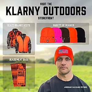 Klarny Blaze Orange Hunting Hat for Men, Women, Kids, High-Visibility Orange Hunting Beanie, Comfortable, Stretchy Knit Hunter Orange Hat Deer & Bow Hunting Gear, Safety Accessories, One Size