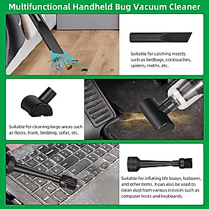 2024 Upgraded Bug Vacuum & Handheld Vacuum Cordless with 9000PA, High Power Portable Bug Catcher Small Spider Catcher Use for Home Office Car RV Insect Traps Catcher and Release with Insect Cage