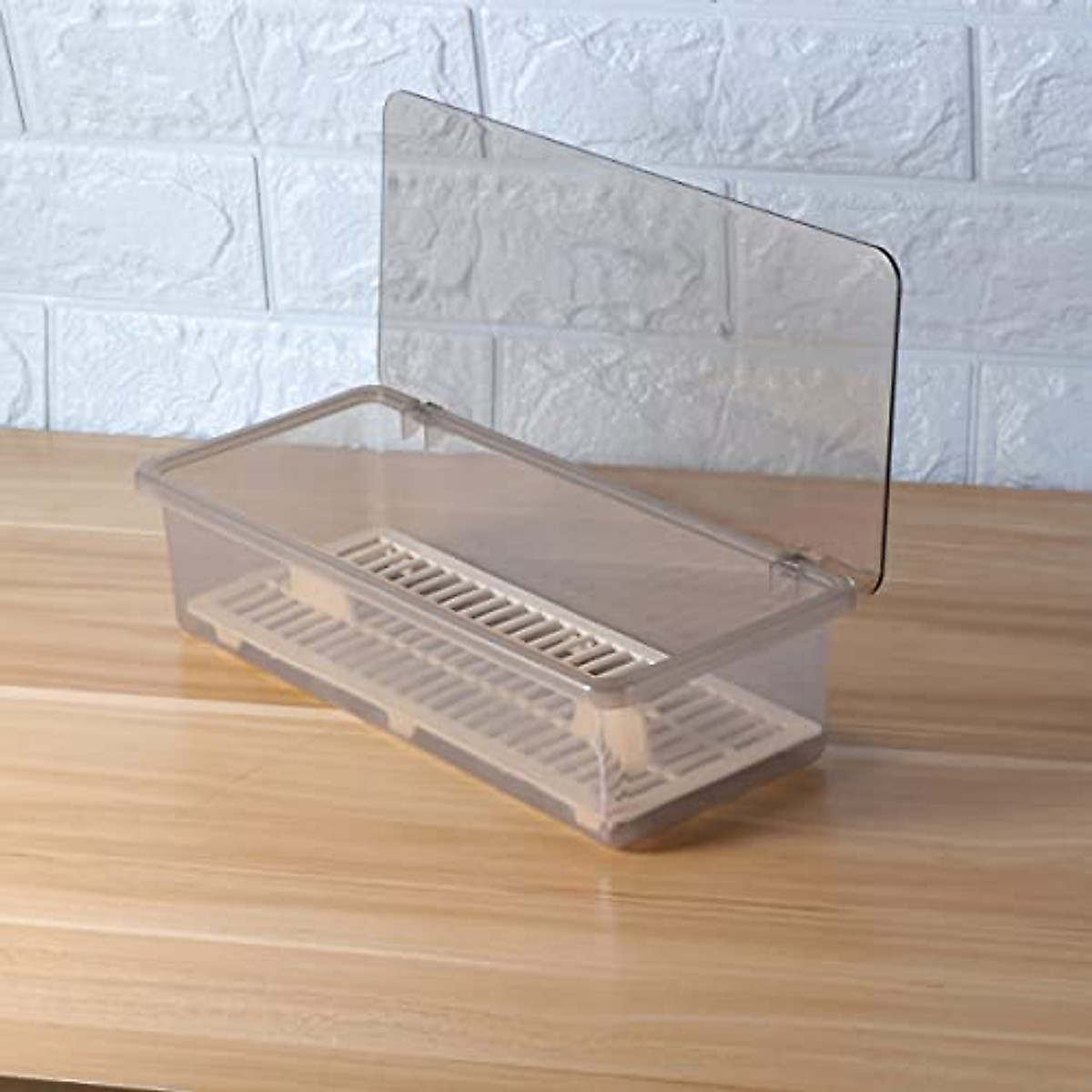 UPKOCH Flatware Tray Cutlery Storage Box plastic silverware holder drawer organizer with lid silverware tray with lid Plastic Tray Flatware Utensil Holder