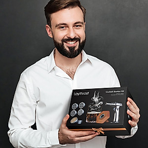 Cocktail Smoker Kit with Torch, 4 Flavors Wood Chips, Fashioned/Bourbon/Drink Smoker Infuser Kit, Birthday Anniversary Unique Gifts for Dad Boyfriend Husband Grandpa(No Butane)