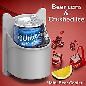QUIDAOSO Beer/Can/Drink/Wine Bottle Holder(Cooler/Mini Ice Bucket) for Shower, Wall Mounted Cup/Toothbrush Holder, Beer Gifts for Man, Funny Birthday Gifts(02G)